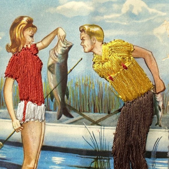 Fdez. Arguelles | Office | Vintage Postcard Fishing Time Girl Miami ...